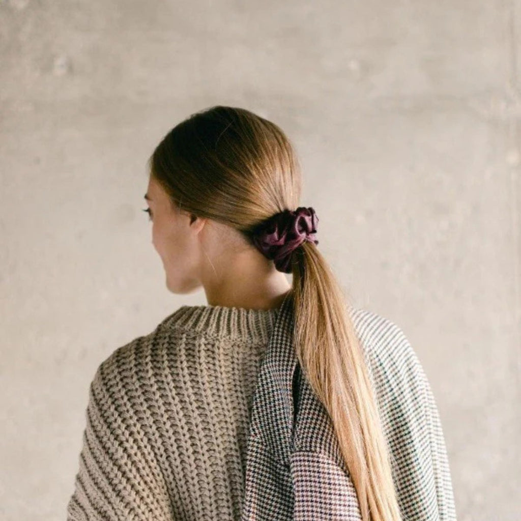 Chelsea King Bordeaux Faux Leather Scrunchie | Hair Accessories – The ...
