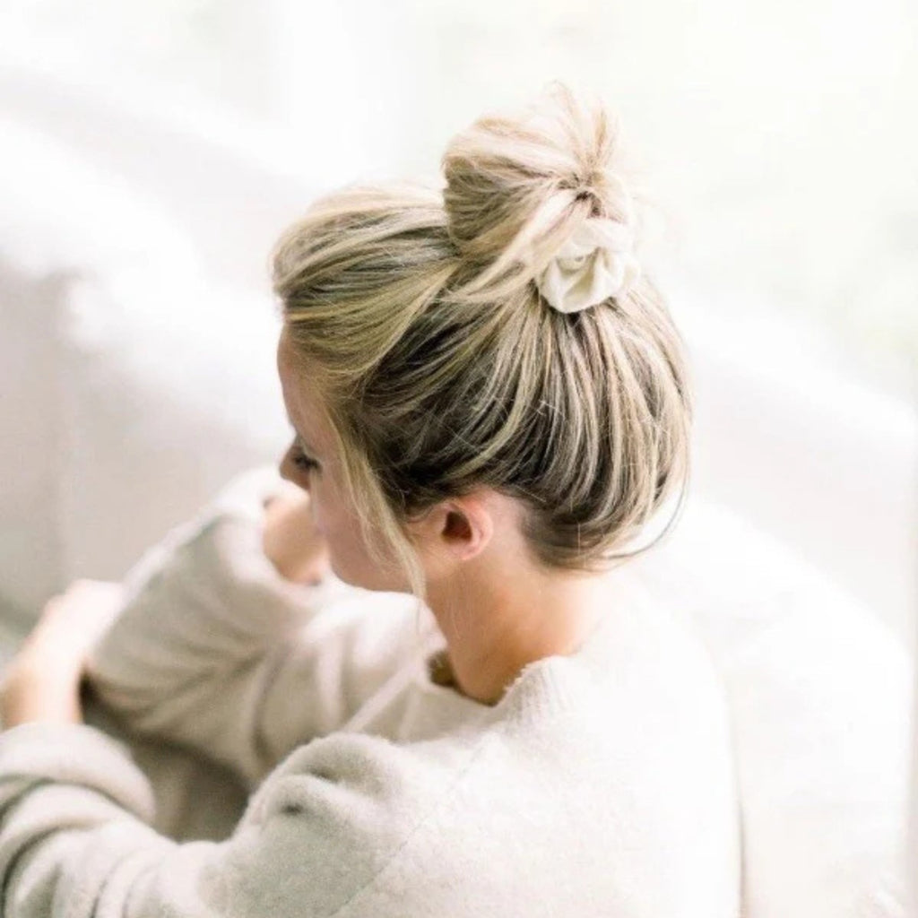 Chelsea King Cashmere Cream Scrunchie | Hair Accessories – The Green Kiss