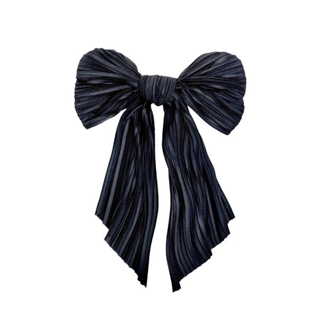 Chelsea King Plissé Black Bow with French Clip | Hair Accessories – The ...